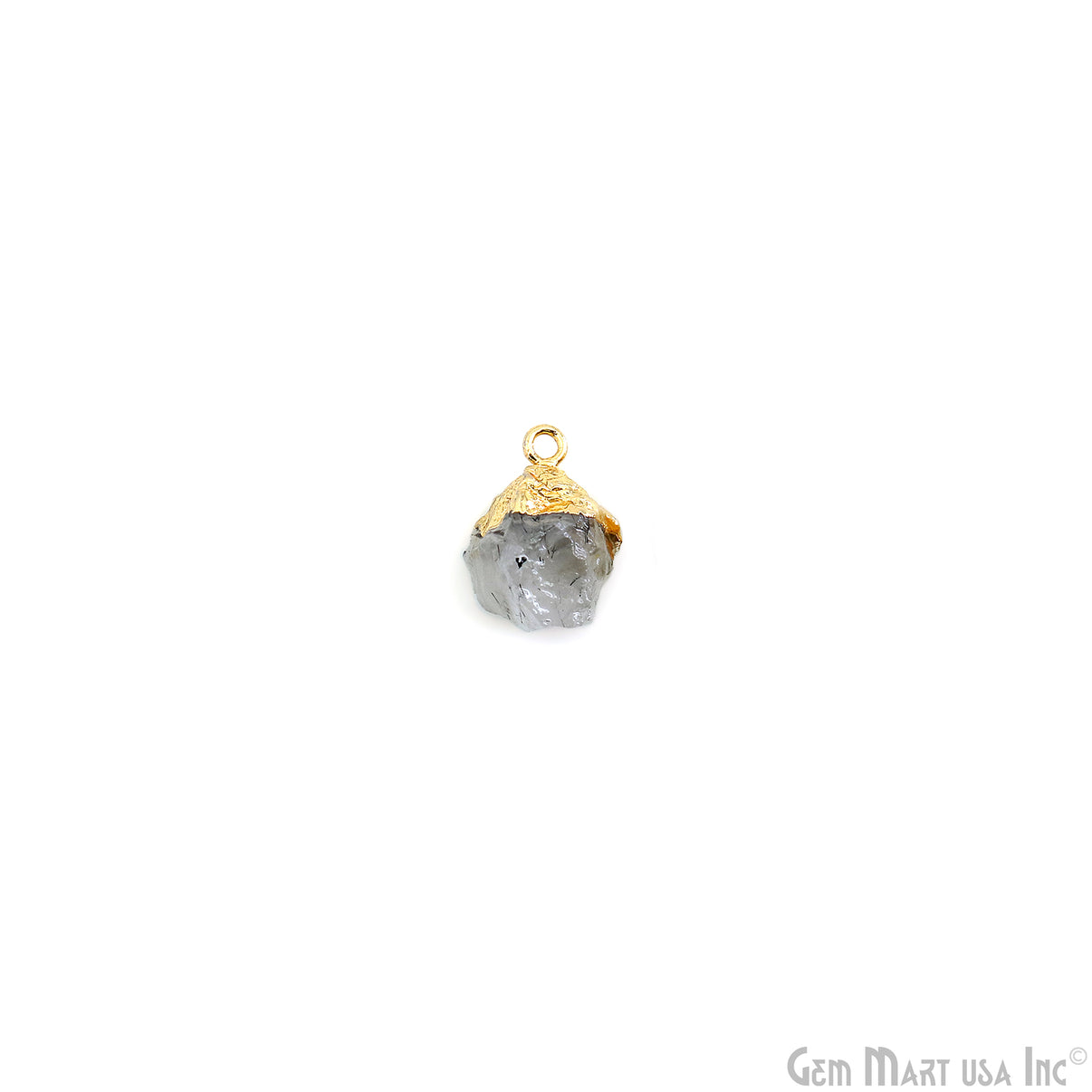 Rough Rutilated Geode, Raw Crystal, Gold Electroplated 22x14mm, Single ...