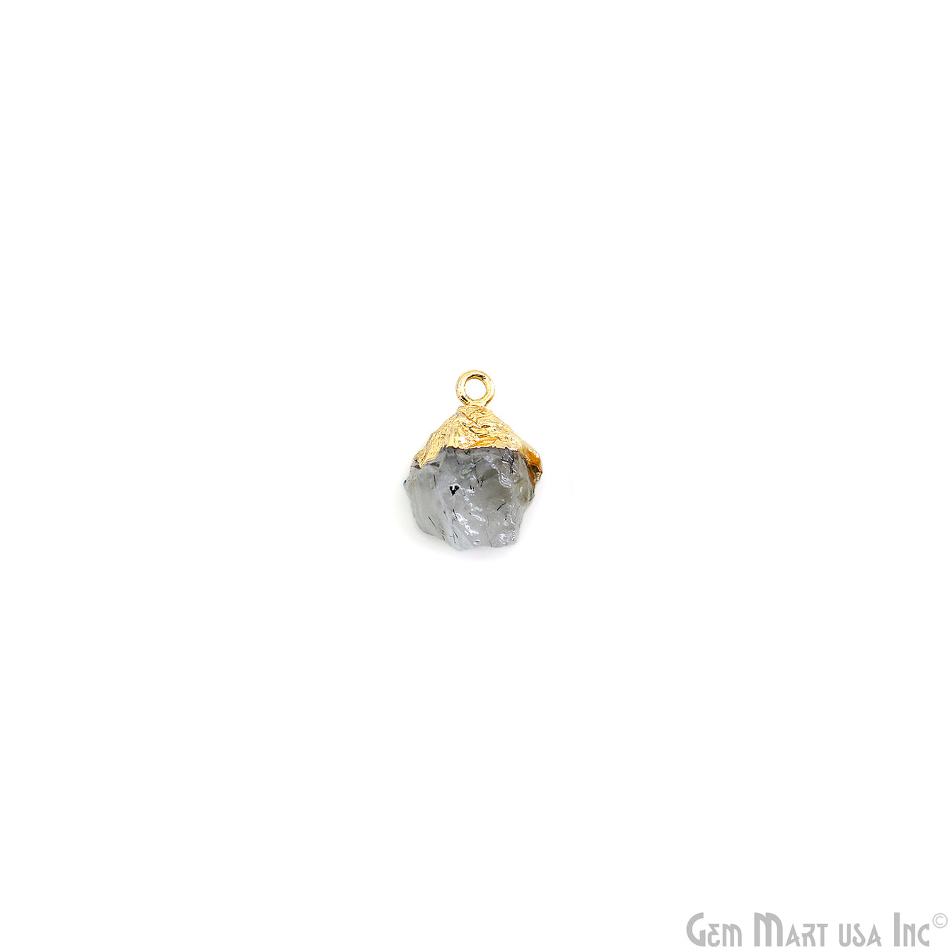 Rough Rutilated Geode, Raw Crystal, Gold Electroplated 22x14mm, Single ...