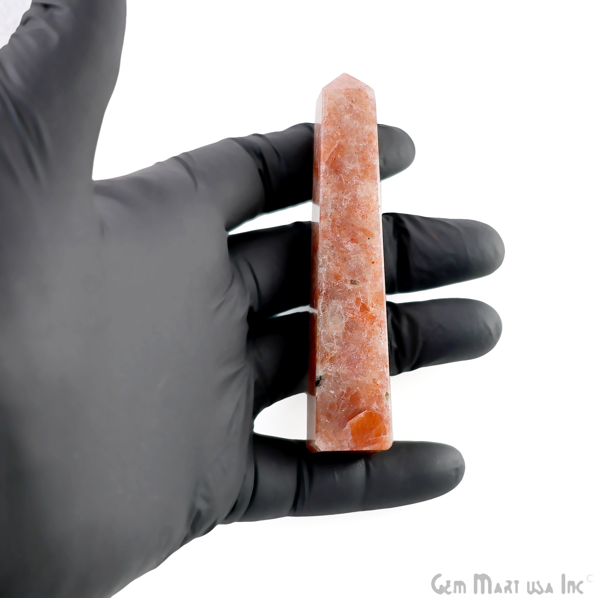 Sunstone Gemstone Rectangle Tower Shape 4Inch Crystal Tower Obelisk He ...
