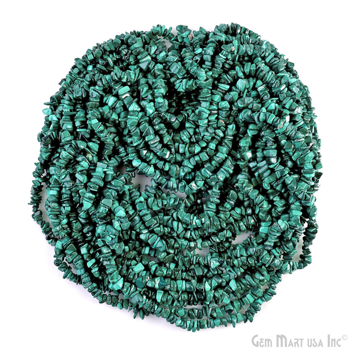 Malachite Chip Beads, 34 Inch, Natural Chip Strands, Drilled Strung Nu ...