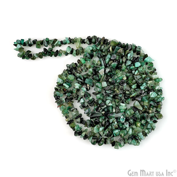 Emerald Chip Beads, 34 Inch, Natural Chip Strands, Drilled Strung Nugg ...