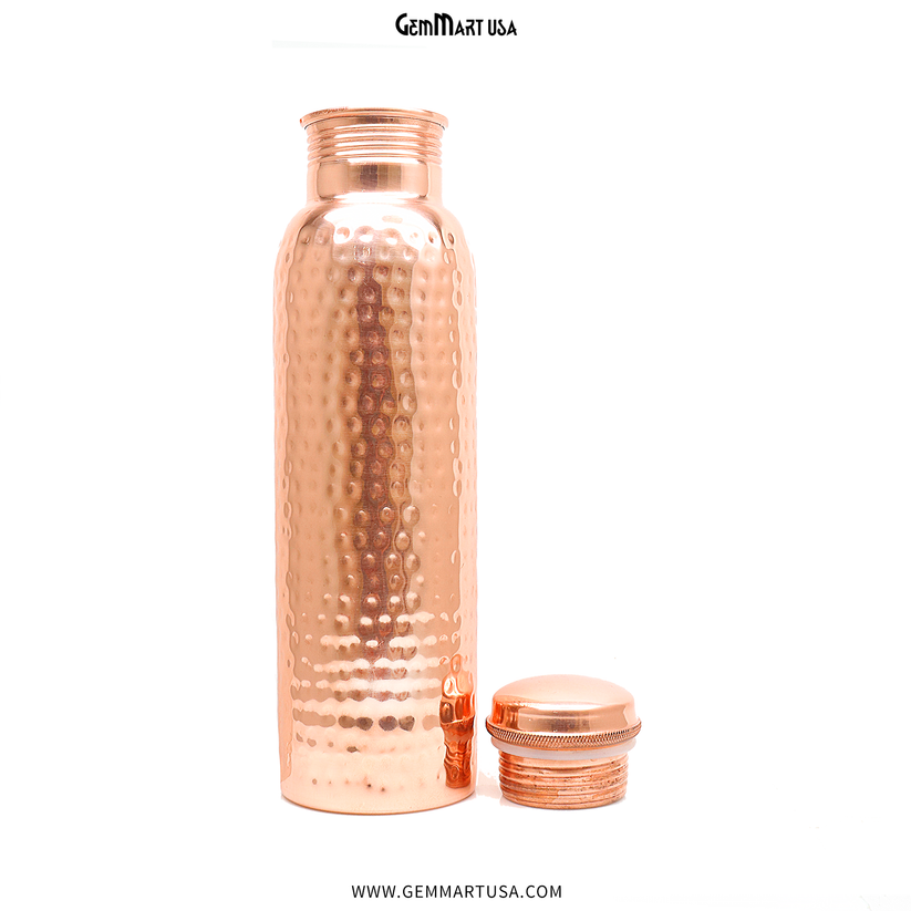 100% Pure Copper Water Bottle, 34 Oz Hand Forged Copper Bottle, Hammer ...