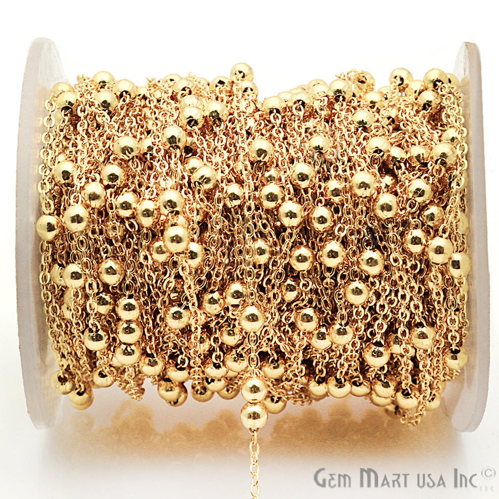 Finding Gold Plated Bead Necklace Station Rosary Chain – GemMartUSA
