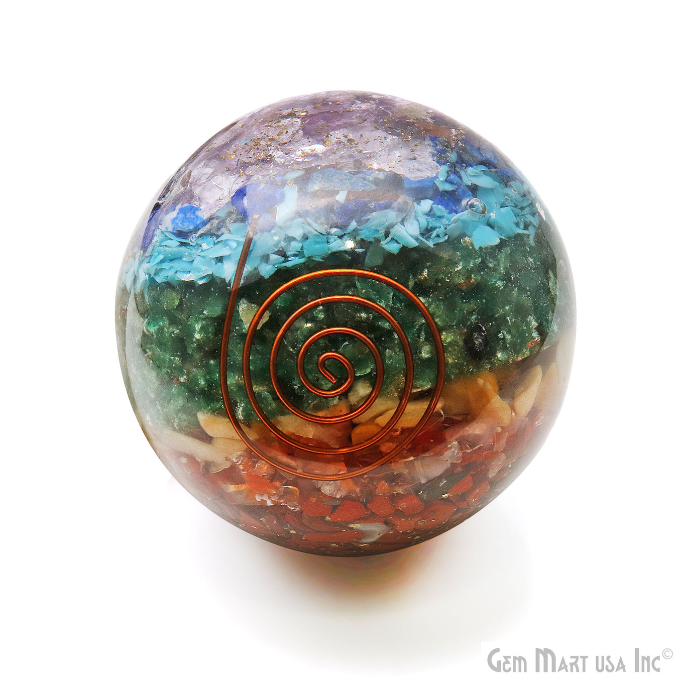 Orgone Chakra Ball, Metaphysical, Sphere Ball, Reiki Healing Crystal ...