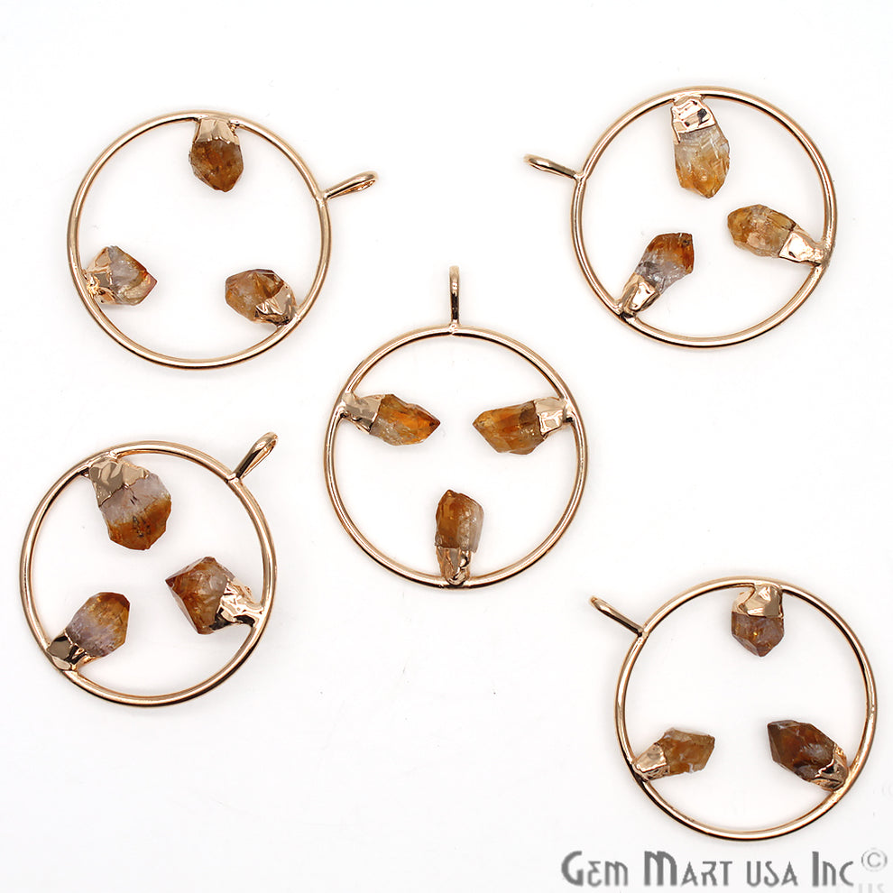 DIY Stalagmite Citrine Triple Point Gold Plated Necklace Pendant ...