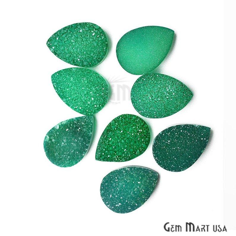 Plain Color Druzy 10x14mm Pear Shape Loose Cabochon (Pick Your Color ...